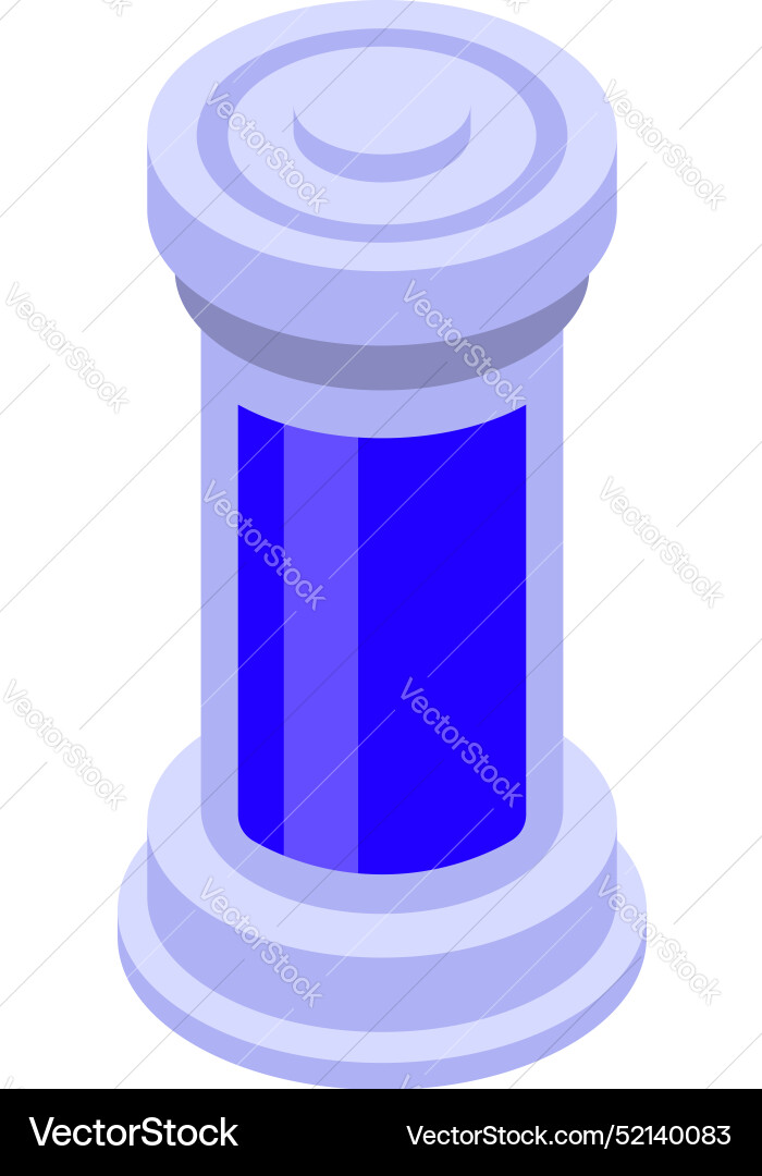 Magic column glowing with blue light isometric Vector Image