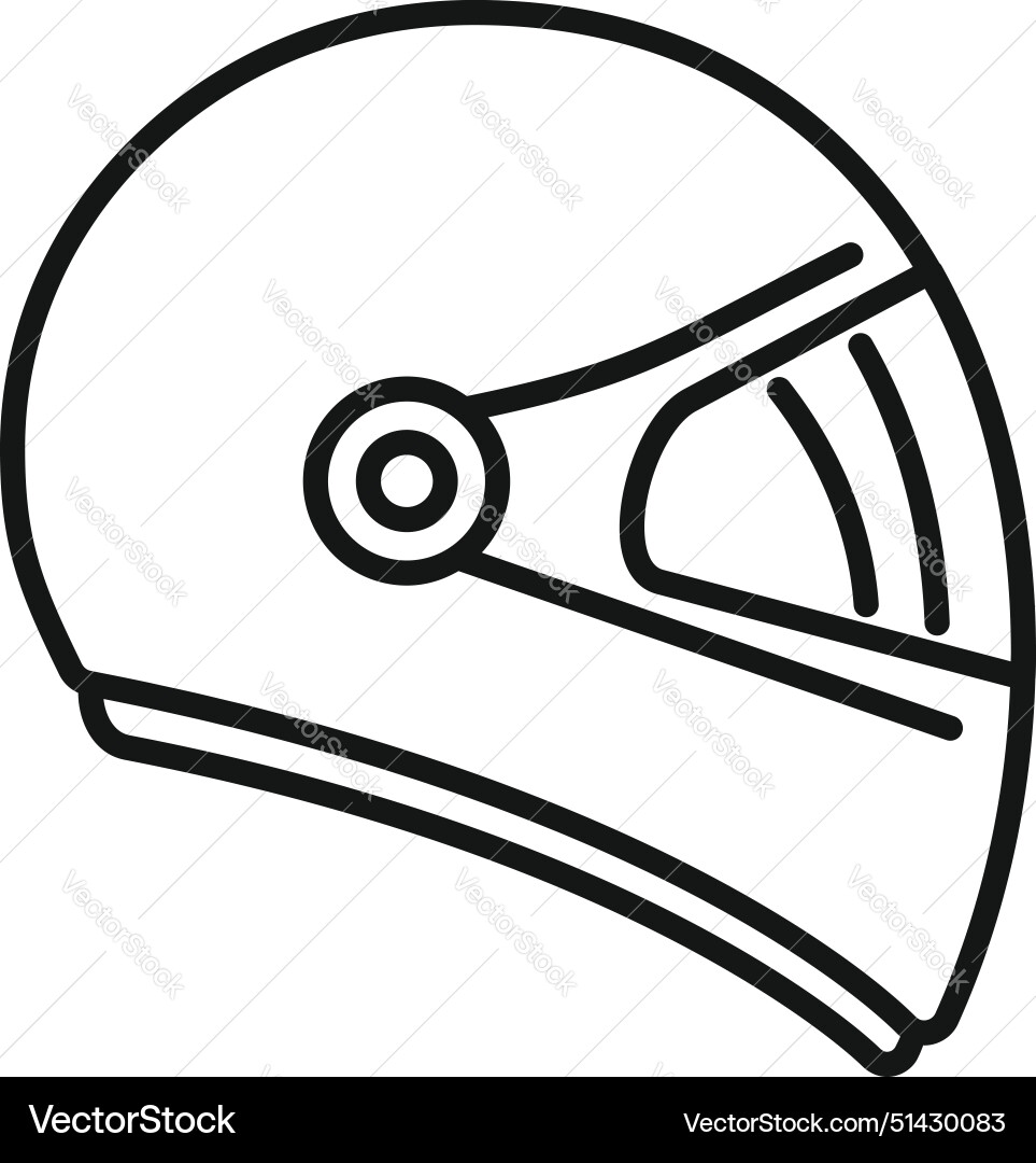 Motorrad Helm Linie Kunst Lizenzfreies Vektorbild