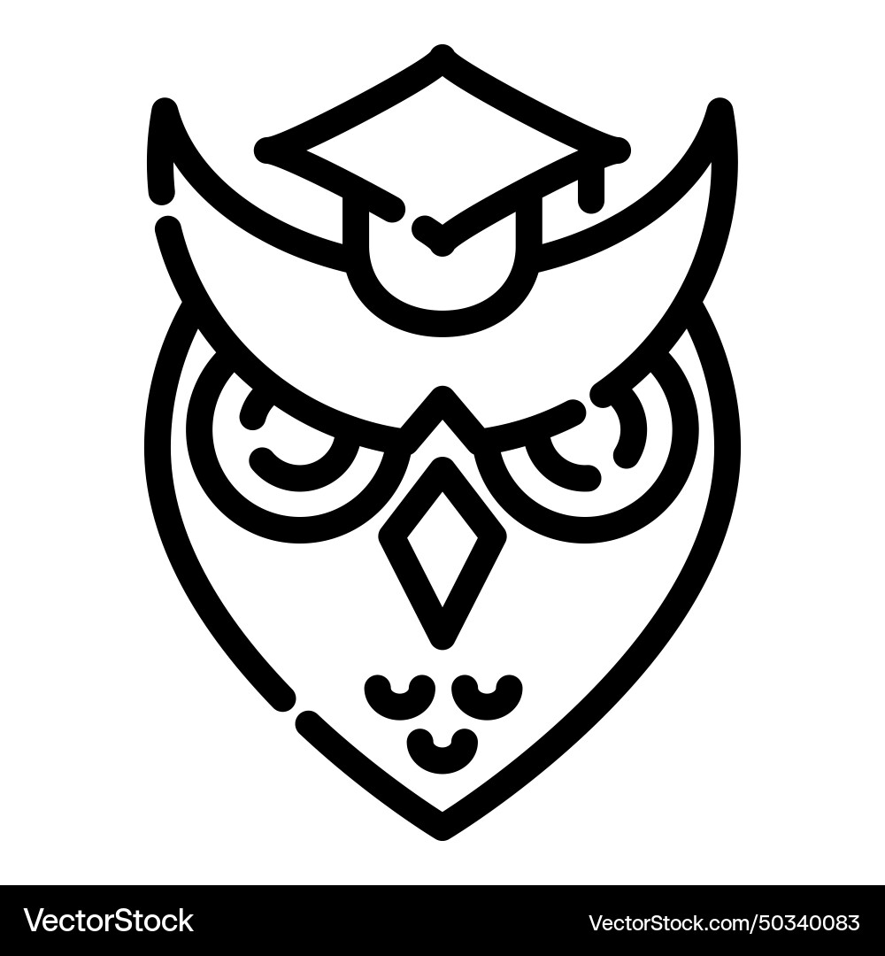 Owl wisdom flat icon isolated on white background Vector Image