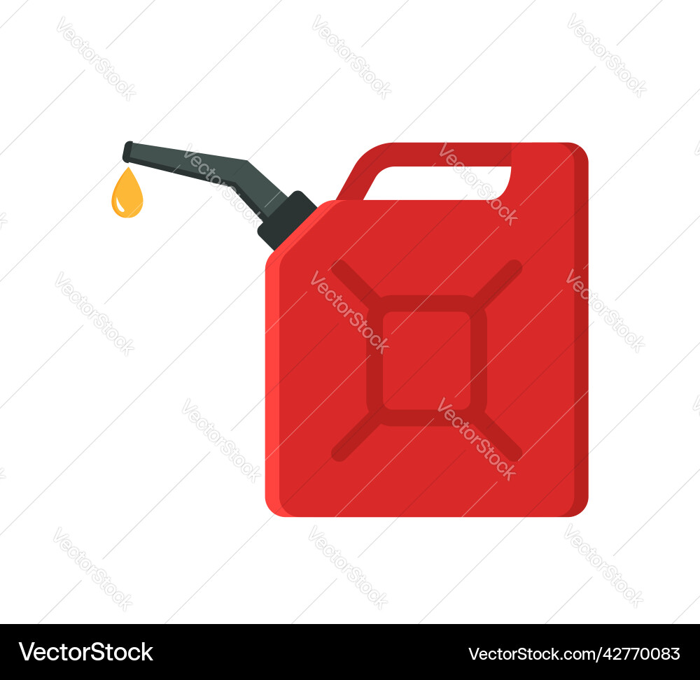 Red Fuel Canister with Gasoline Royalty Free Vector Image