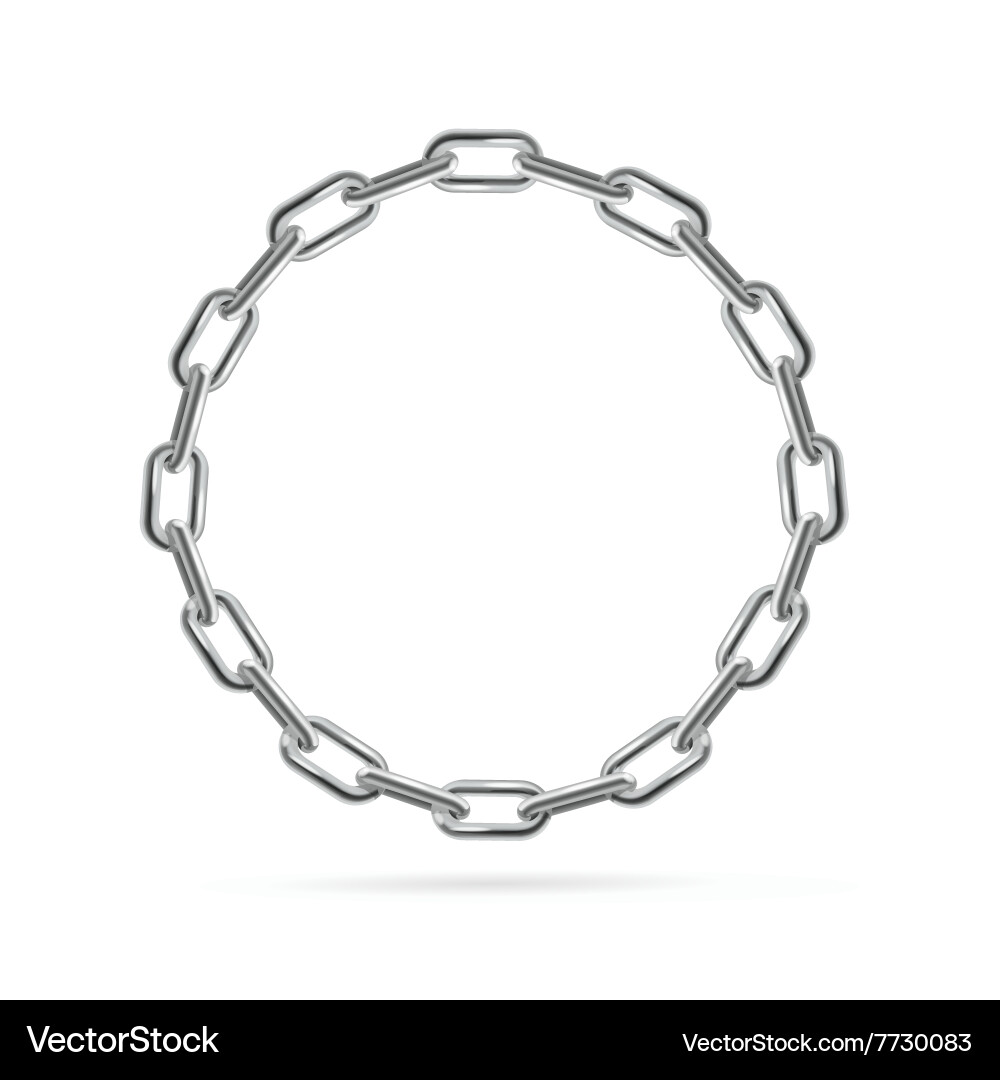 Silver chain frame round Royalty Free Vector Image