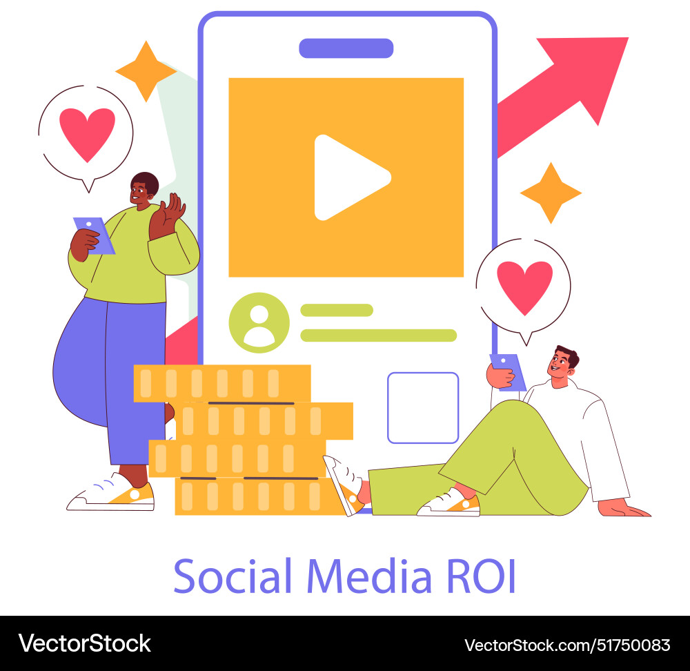 Social media marketing flat Royalty Free Vector Image