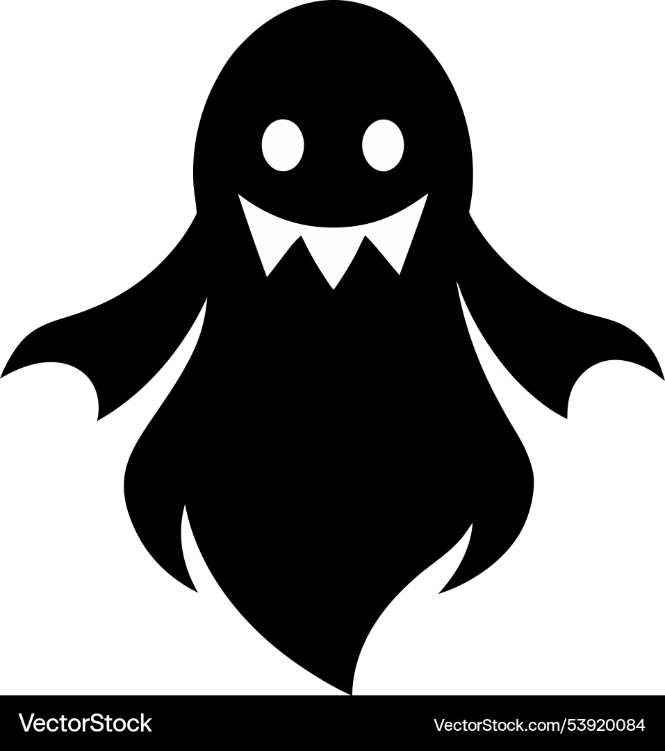 A-schwarz-silhouette-spooky-specter-icon-2 Vektorbild