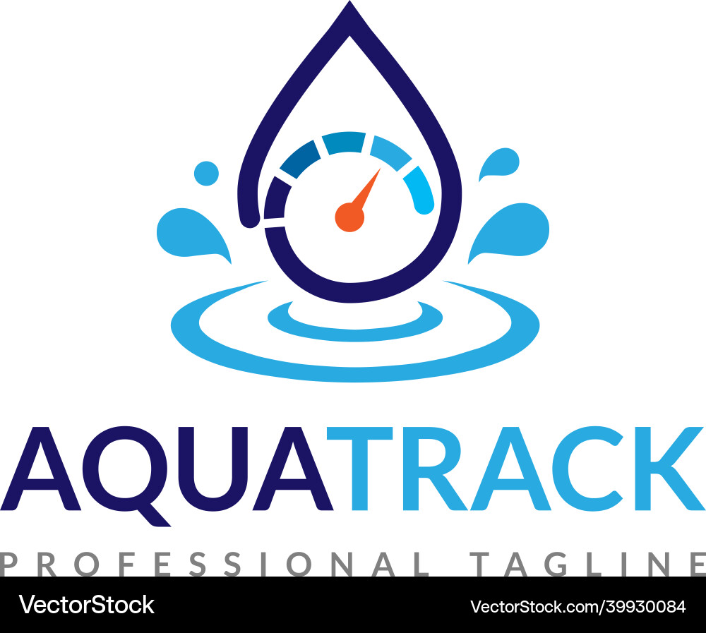 Aqua supervision water track logo design Vector Image