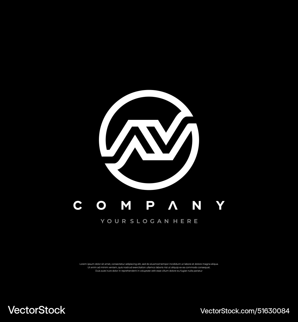 Av company - amplify vision logo design premium Vector Image