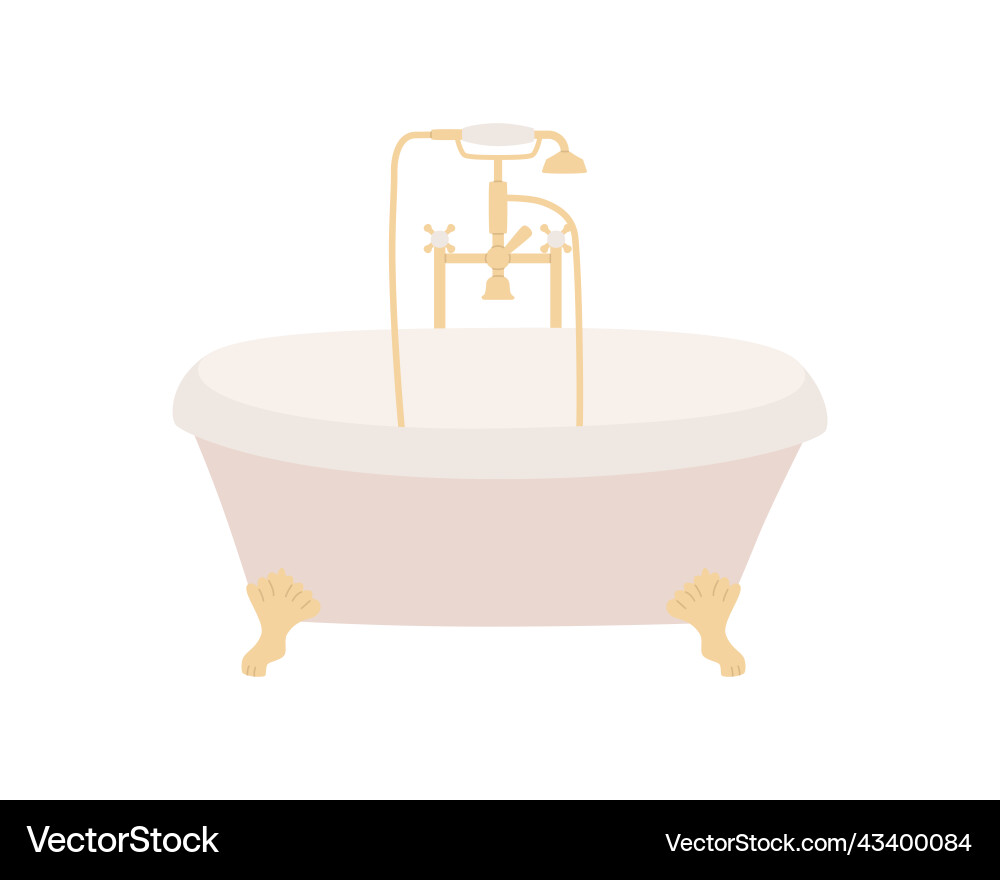 Bath with shower in cute style hand-drawn Vector Image