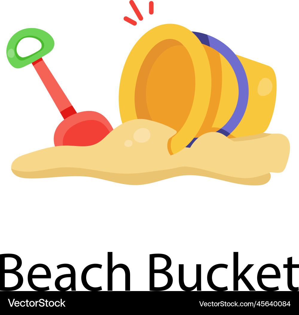 Beach bucket Royalty Free Vector Image - VectorStock