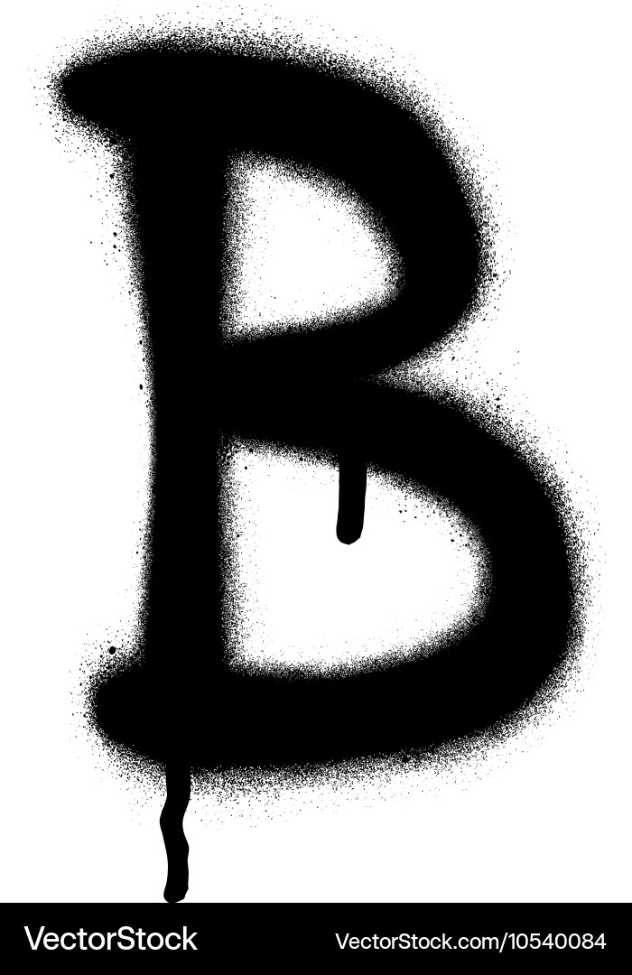 Black Graffiti 'B' Font Leak Royalty Free Vector Image