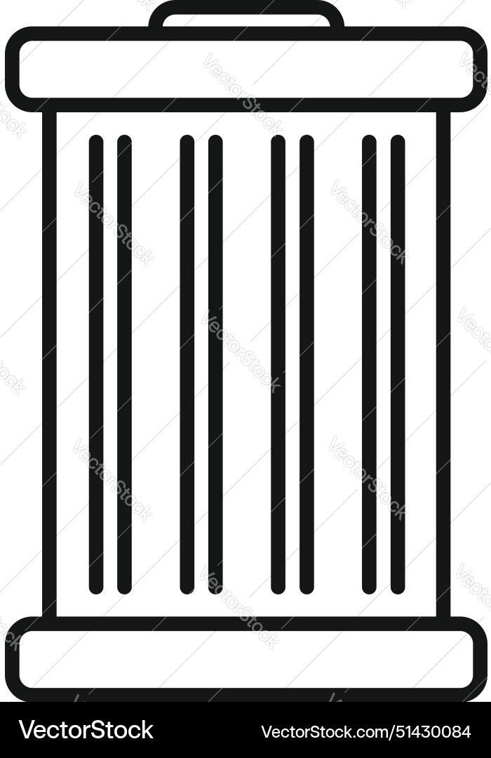 Black line art of a trash can Royalty Free Vector Image