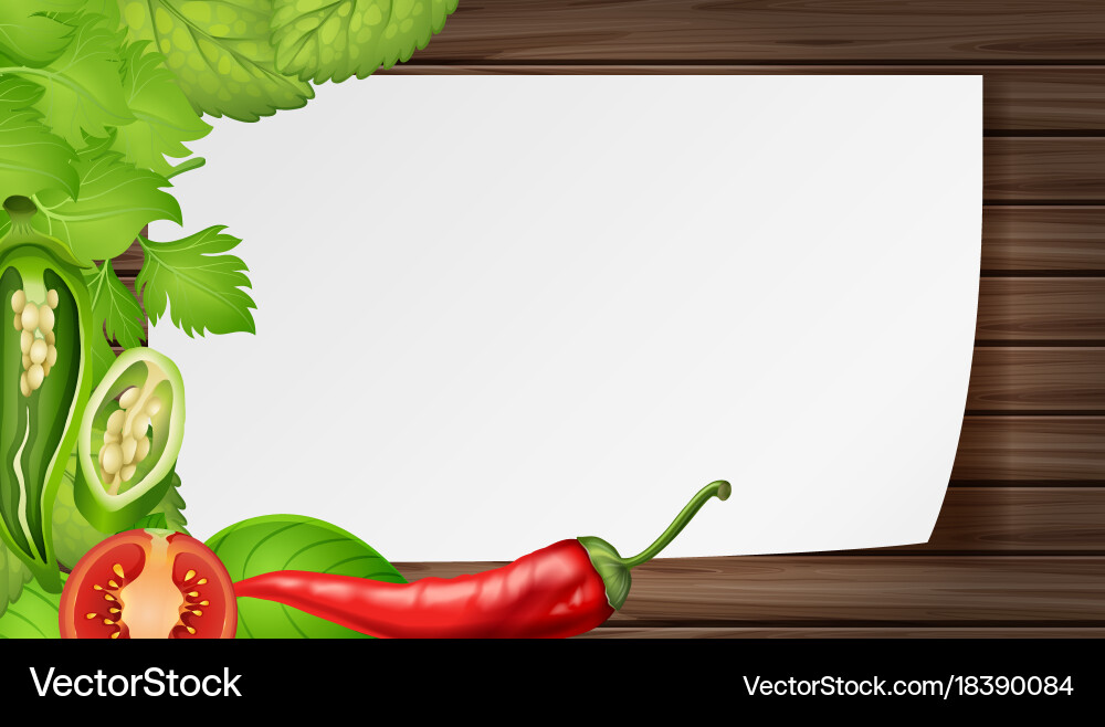 Border template with mixed vegetables Royalty Free Vector