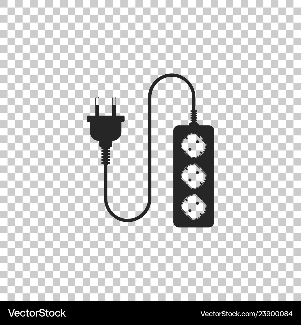Electric extension cord icon power plug socket Vector Image