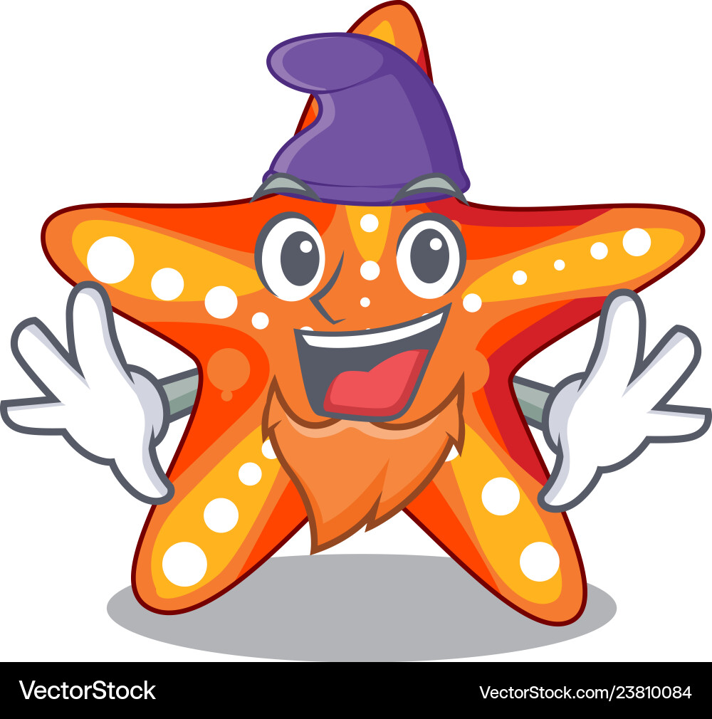 Elf Seestern neben dem Charakter Strand Lizenzfreier Vektor