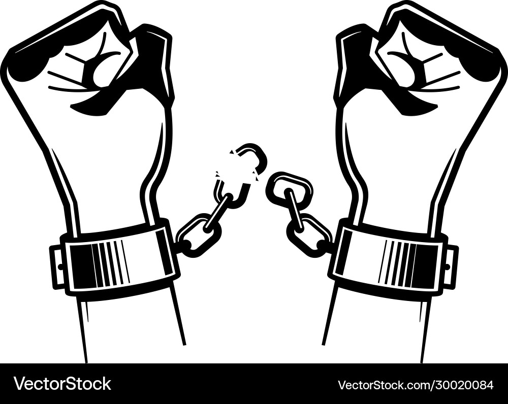 Hand chain composition Royalty Free Vector Image