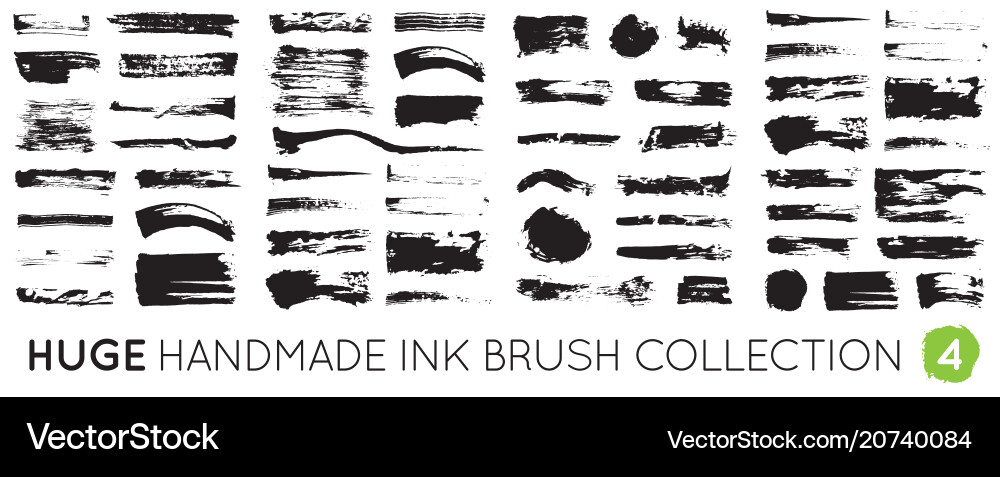 Handmade Ink Brush Strokes Royalty Free Vector Image
