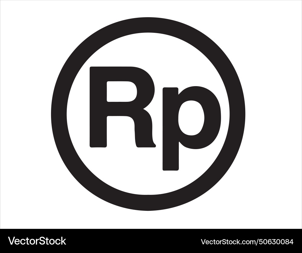 Indonesia rupiah currency sign silhouette Vector Image
