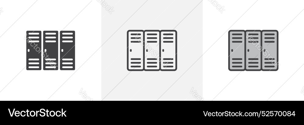 Locker icon set on white background Royalty Free Vector