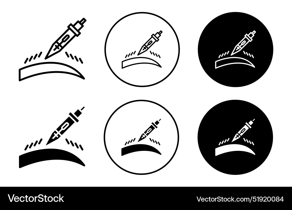Powder brows icon collection of outline thin line Vector Image