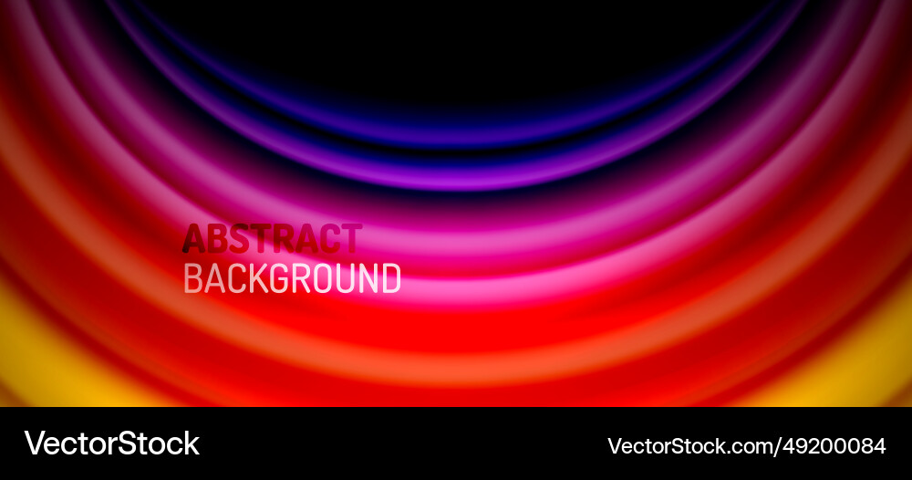 Rainbow color wave lines on black techno Vector Image