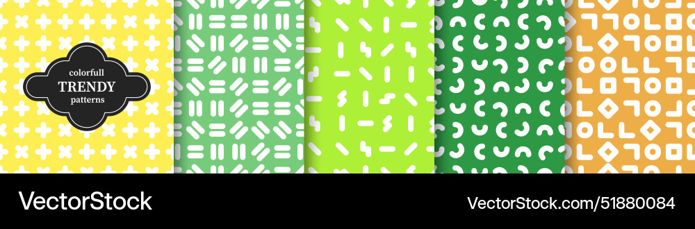 Set of seamless colorful patterns creative Vector Image