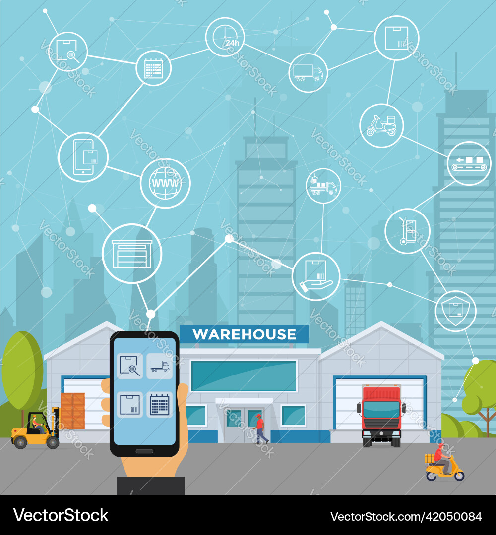 Smart logistics and transportation concept Vector Image