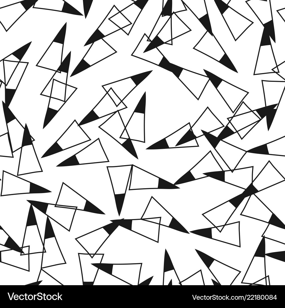 Triangles black and white seamless pattern Vector Image