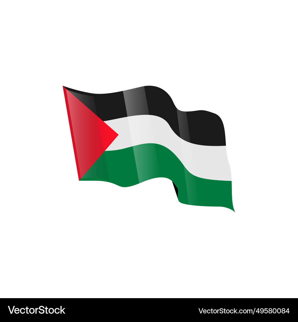 Waving palestine flag design Royalty Free Vector Image