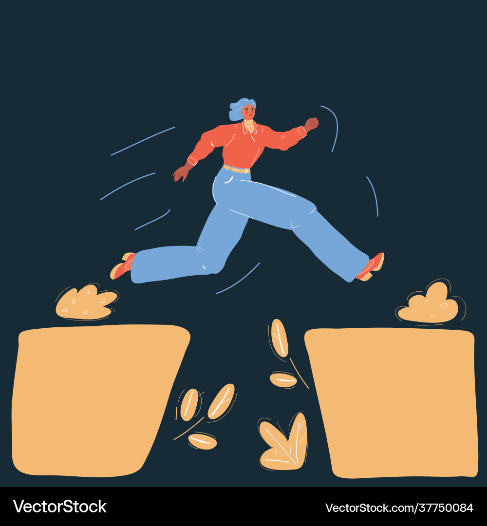 Woman jumping over Royalty Free Vector Image - VectorStock