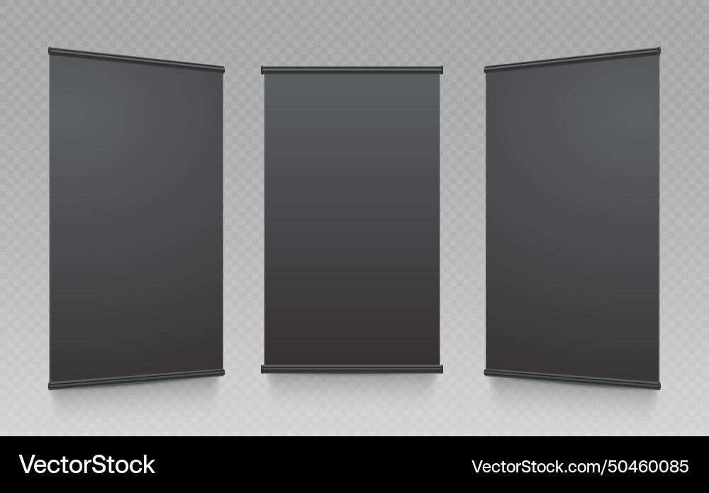 Black advertisement banner vertical billboard Vector Image
