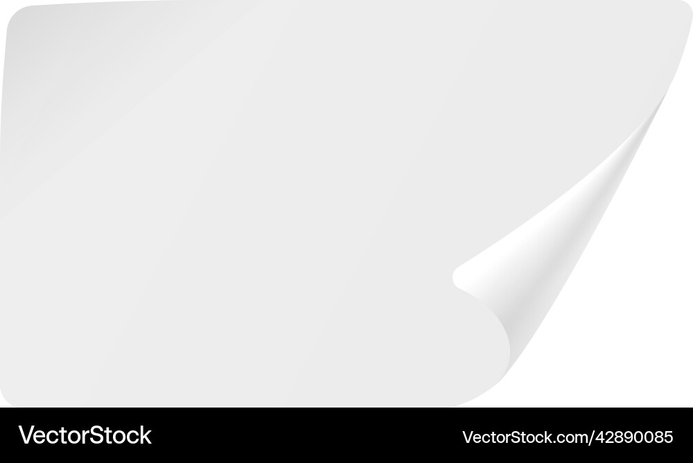 Blank curled corner note mockup realistic promo Vector Image