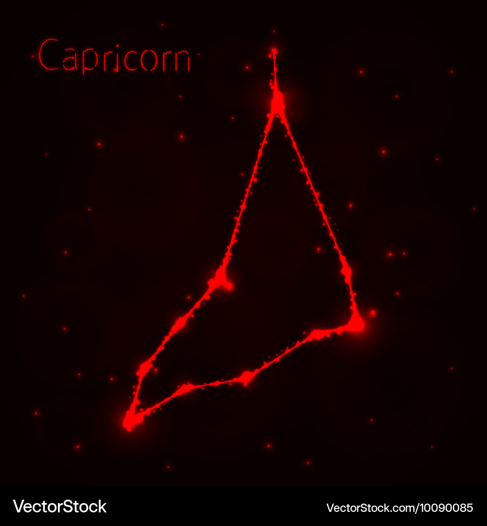 Capricorn silhouette of lights Royalty Free Vector Image
