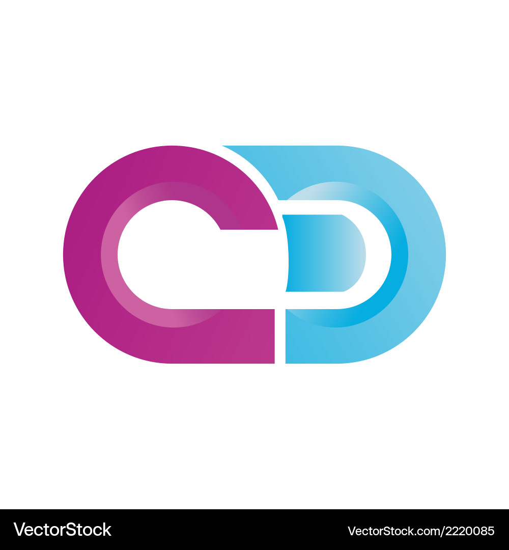 Cd letter logo template free Royalty Free Vector Image