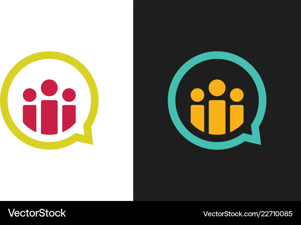 Chat people group logo Royalty Free Vector Image