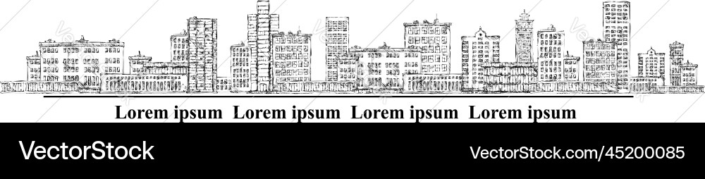 City background hand drawn Royalty Free Vector Image