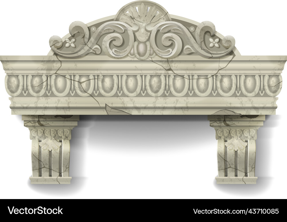 Cracked marble decor element Royalty Free Vector Image