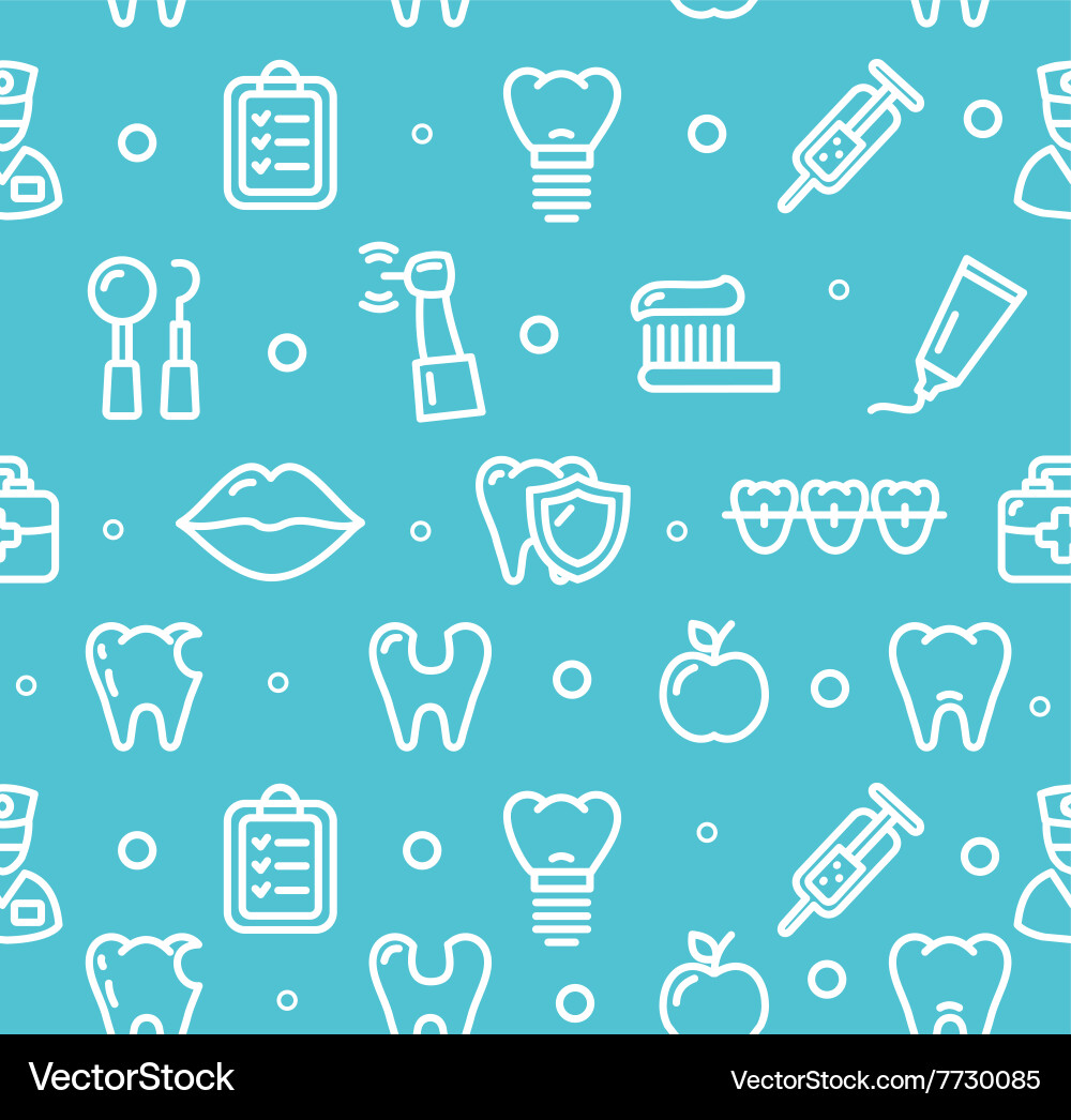Dental tooth clinic background pattern Royalty Free Vector