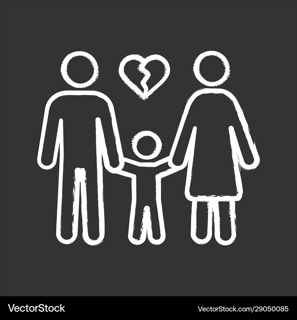 Divorce chalk icon Royalty Free Vector Image - VectorStock