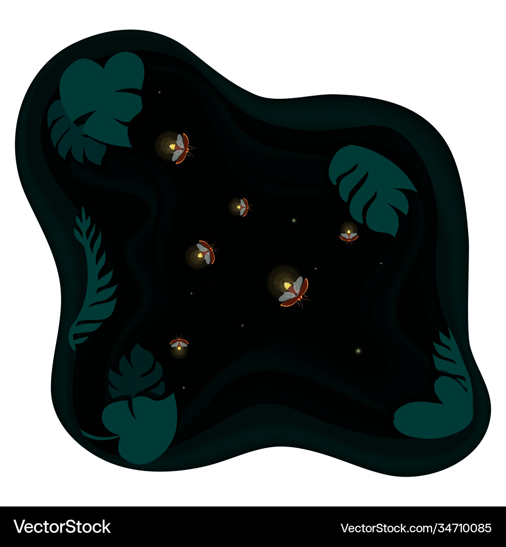 Firefly tropical background Royalty Free Vector Image