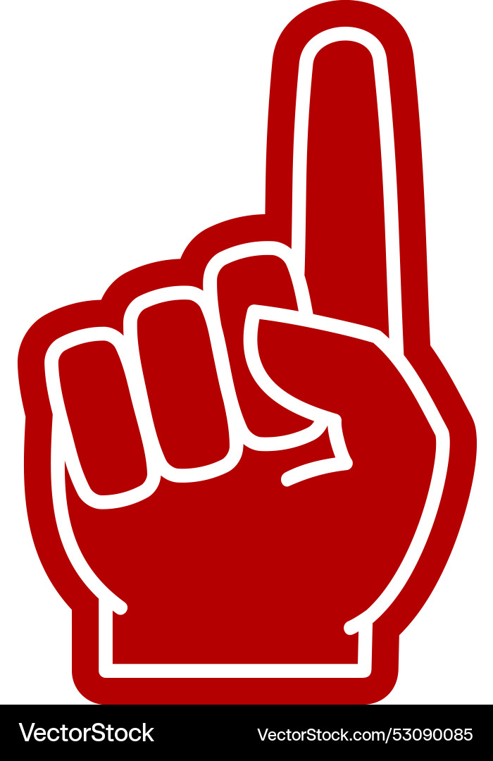 Foam Hand Pointing Finger Icon Royalty Free Vector Image