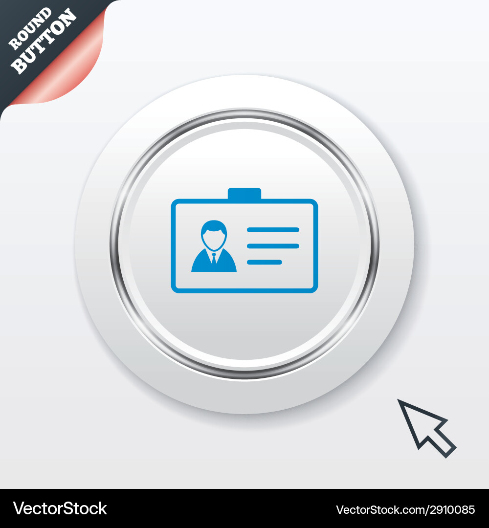 Id card sign icon identity badge symbol Royalty Free Vector
