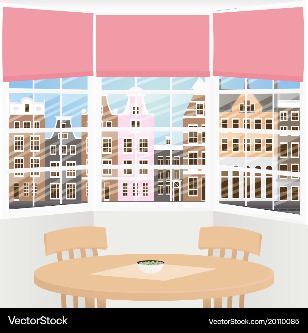 Interior of the bay window Royalty Free Vector Image