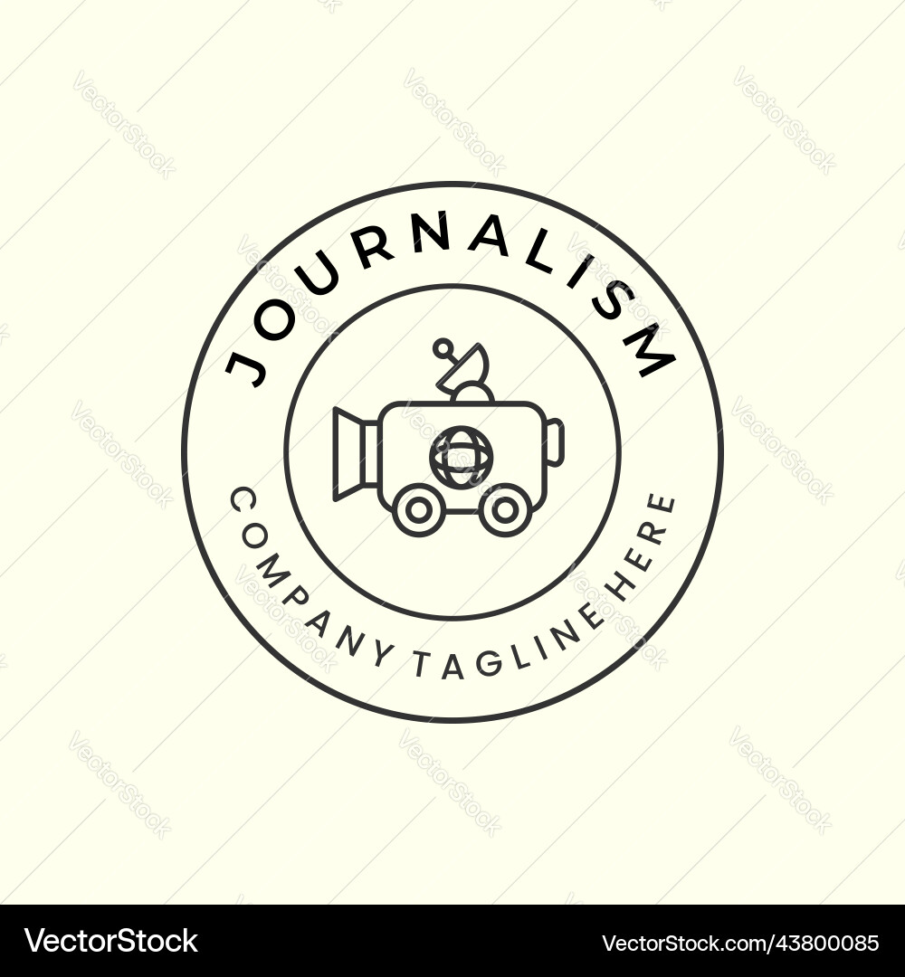 Journalism with linear and emblem style logo icon Vector Image