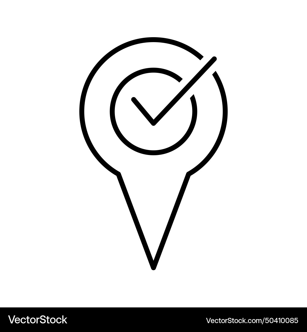 Location pin and check mark icon approvement Vector Image