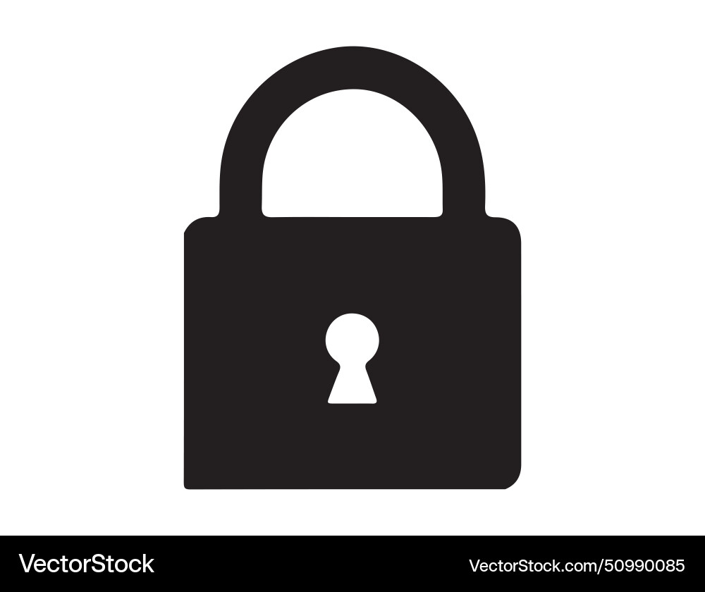 Lock silhouette art Royalty Free Vector Image - VectorStock