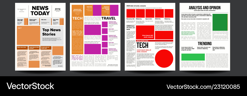 Newspaper paper tabloid design daily Royalty Free Vector