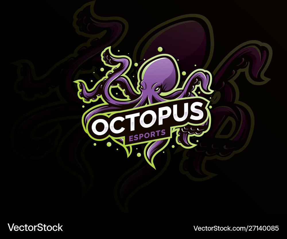Octopus sport mascot logo design Royalty Free Vector Image