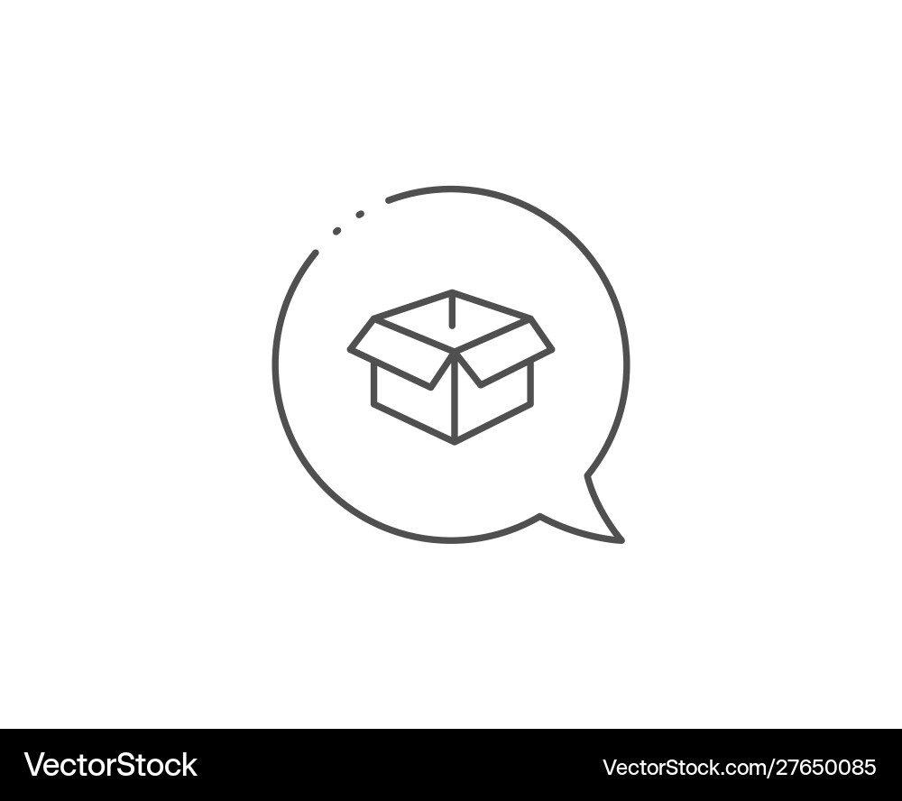 Opened box line icon logistics delivery sign Vector Image