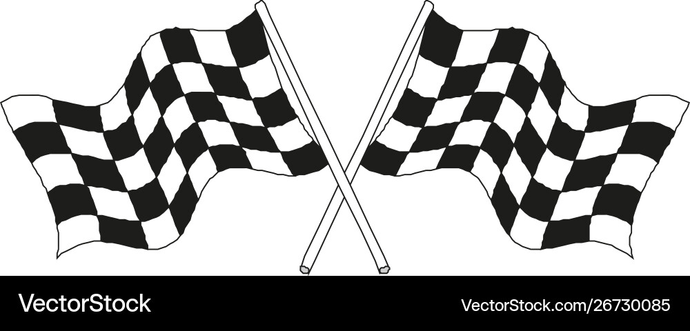 Racing flag icon flat design Royalty Free Vector Image