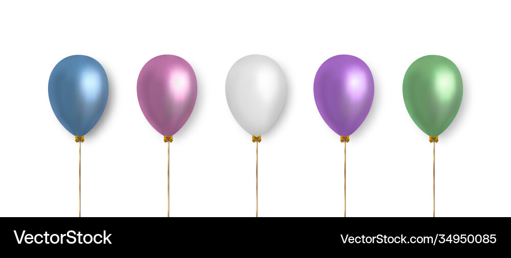 Realistic balloons set Royalty Free Vector Image