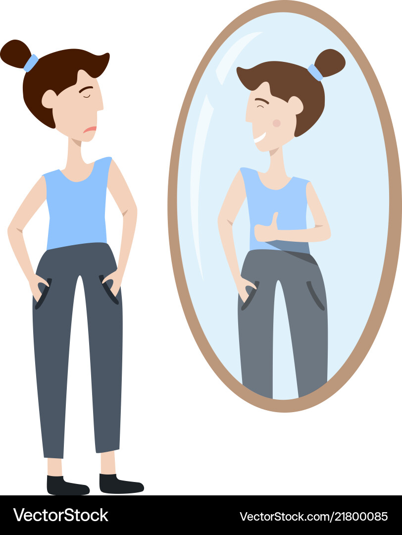 Self acceptance young Royalty Free Vector Image