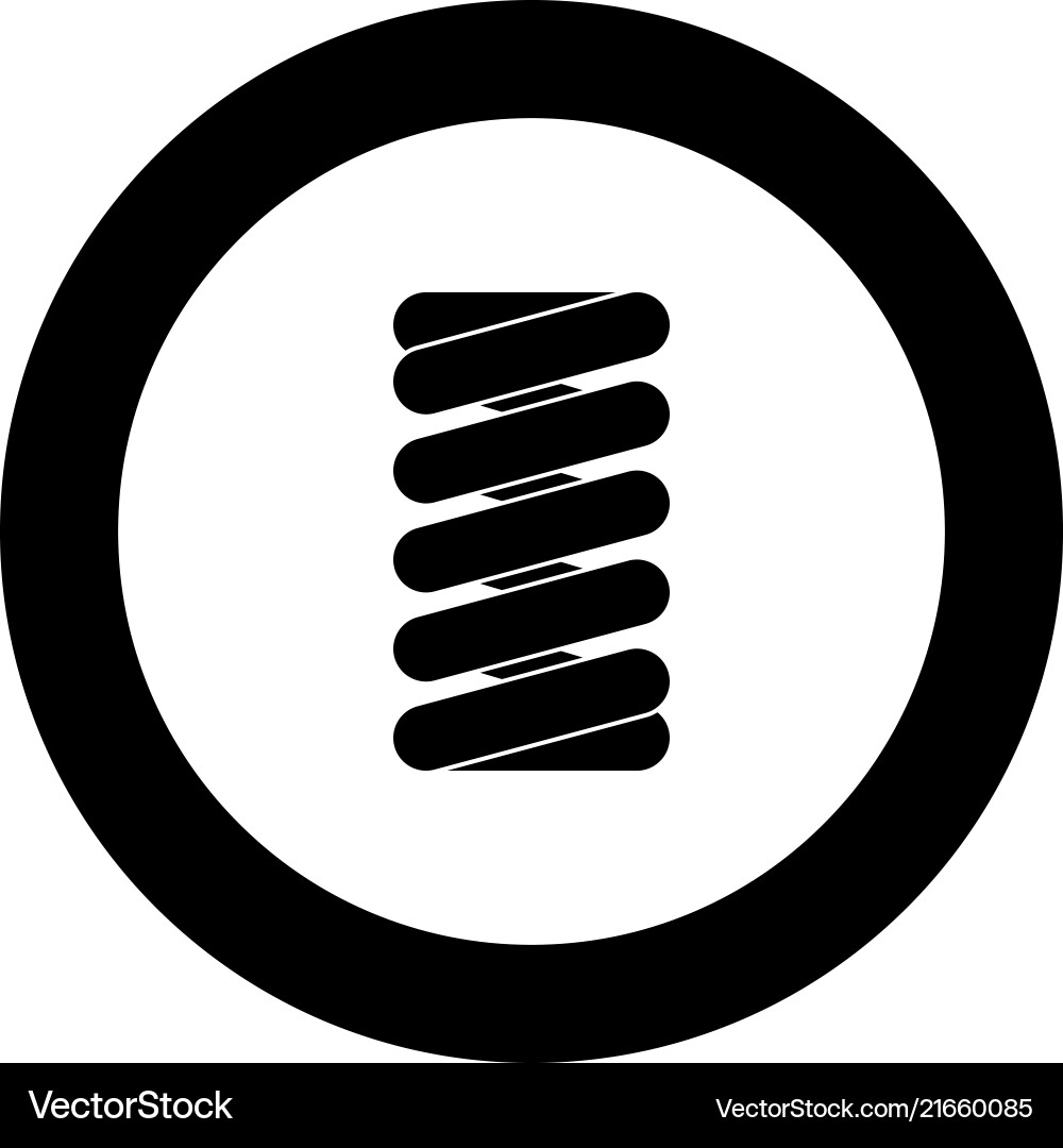 Spring coil icon black color in round circle Vector Image